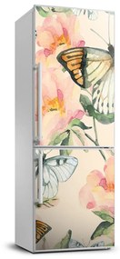 Wallmuralia Fototapeta samolepící na ledničku Růže a motýli 60x180 cm