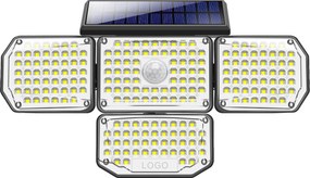 Venkovní solární nástěnné LED osvětlení PIR čidlo,Immax CLOVER-2 s externím panelem, 5W
