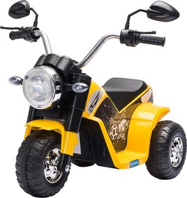 HOMCOM Dětská elektrická motorka se 3 koly – Elektrická motorka pro děti 18-36 měsíců, bateriový tříkolový cyklus 6V s předním světlem a houkačkou 72x