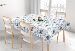 Bellatex Ubrus VÁNOCE Modrá,Bílá 120x140 cm