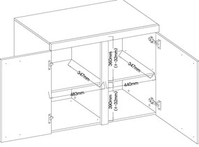 Obývací stěna Rumba + komoda 2F | 270 cm + 97,2 cm | bílá