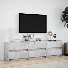 TV skříňka s LED betonově šedá 180x34x50 cm kompozitní dřevo 3307929