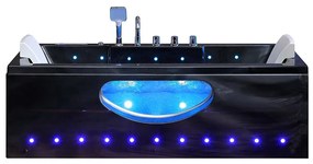 BPS-koupelny Hydromasážní vana HYD-IR933C-BL 170x84 ČERNÝ MRAMOR s ohřevem vody