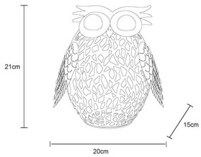 Globo 36330 - LED Solární dekorace LED/0,06W/3V IP44 sova