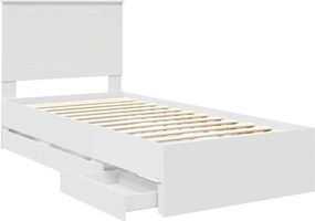 Rám postele se zásuvkou Bílá 90 x 200 cm Inženýrské dřevo 3409503