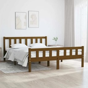 vidaXL Rám postele masivní dřevo 135 x 190 cm dvojlůžko [810657] Barva: medová hnědá