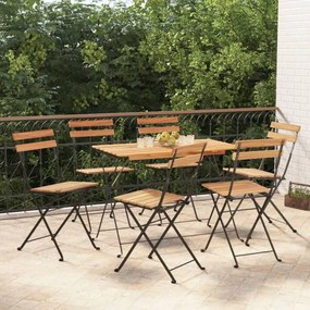 Skládací židle 6 ks, masivní teak a ocel 3152110