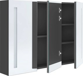 LED koupelnová skříňka se zrcadlem 89 x 14 x 62 cm šedá 326527