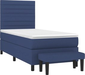 Box spring postel s matrací modrá 90x190 cm textil 3136643