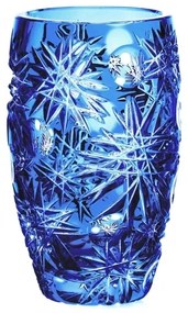 Bohemia Crystal Broušená váza AquaBlue 200mm