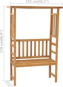 Zahradní lavice s pergolou 115 cm masivní teakové dřevo 316170