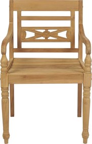 vidaXL Židle Batavia 2 ks s mi poduškami masivní teakové dřevo [3062139] Barva: Červená