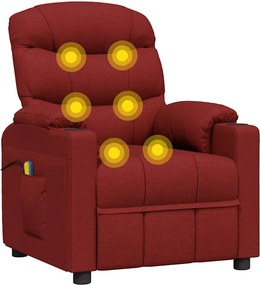 Elektrické masážní křeslo vínové textil 3143506