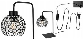 Stolní lampa Crystal, 1x černé křišťálové stínítko