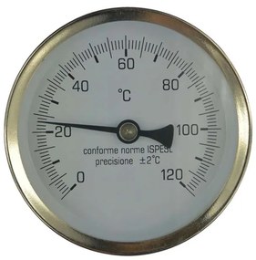 Klum, Teploměr bimetalový DN 100, 0 - 120 °C, zadní vývod 1/2", jímka 100 mm PR3055