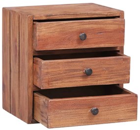 vidaXL Marketos Noční stolek se 3 zásuvkami 35 x 25 x 35 cm masivní mahagon