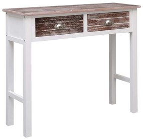 Konzolový stolek Hammond - 90 x 30 x 77 cm | bílo-hnědý