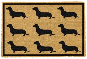 Rohožka z přírodního kokosového vlákna Artsy Doormats Dachshund, 40 x 60 cm