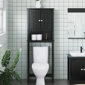 Úložná skříňka nad toaletu BERG černá 60 x 27 x 164,5 cm dřevo