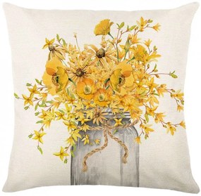 Lněný povlak na polštář BLOSSURA 45x45 cm, krémový