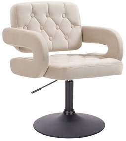 LuxuryForm DESIGN Otočná židle ADRIA VELUR na černém talíři - krémová