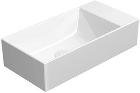 GSI Sapho, KUBE X keramické umyvadlo 50x25 cm, pravé/levé, BEZ OTVORU, bílá ExtraGlaze