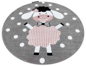 Dywany Łuszczów Dětský kusový koberec Petit Dolly sheep grey kruh - 160x160 (průměr) kruh cm