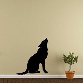 Samolepka na zeď - Vyjící vlk (104x120 cm) - PopyDesign