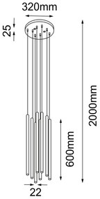 Shilo 7856 - Lustr na lanku KOSAME 8xG9/10W/230V černá