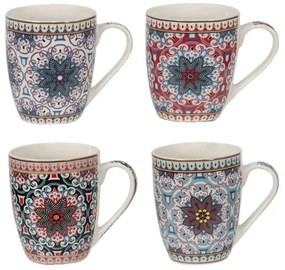 Set 4ks porcelánových hrnků s ornamenty Ornaments – 300 ml