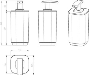 Sapho, SEVENTY dávkovač mýdla na postavení, béžový