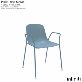 Židle Pure Loop Mono s opěradly Barva kovové konstrukce: Powder blue 503F, Barva sedáku a opěradla z recyklovaného plastu: Powder blue IS503