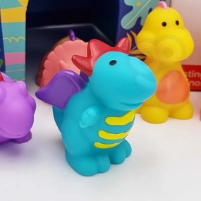 Tooky Toy Dřevěná vzdělávací pyramida z kostek pro děti dinosauři