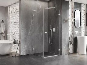 Mexen Lunar-B L pravý výklopný sprchový kout 70 x 70 cm, čiré sklo, bílá, 832L-070-070-20-00-P