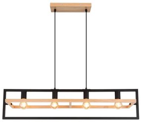 Globo 15575-4H - Lustr na lanku ERICA 4xE27/40W/230V černá/béžová
