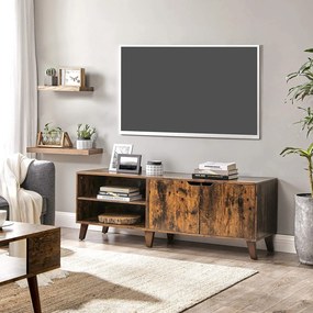 TV skříň, 2-dveřový TV stojan, 140 x 40 x 50 cm, rustikální hnědá: