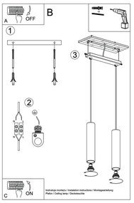 Sollux SL.0637 - Lustr na lanku LINO 2xGU10/40W/230V