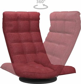 Otočná lenoška na podlahu vínová textil 336582