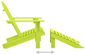 vidaXL Marketos Zahradní židle Adirondack s podnožkou masivní jedle zelená