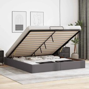 Osmanský rám postele bez matrace šedá 200x200 cm umělá kůže 3310822