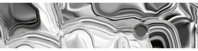 DIMEX | Fototapeta do kuchyně Kapalné chromové stříbro KI-260-101 | 260 x 60 cm | bílá, šedá