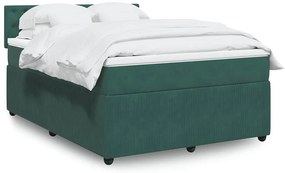 Box spring postel s matrací tmavě zelená 140x190 cm samet 3290049