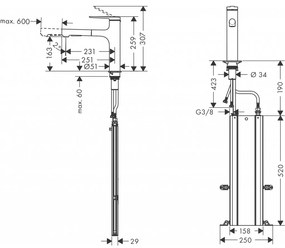 Hansgrohe Zesis M33 - Páková kuchyňská baterie 160, vytahovací sprška, 2jet, sBox, černá matná 74823670