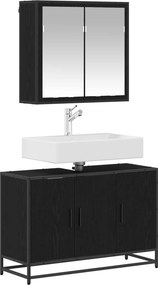 Sada koupelnového nábytku 2 ks Černý dub 90 x 33 x 60 cm 3402359