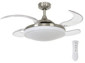 FANAWAY 212982- Stropní ventilátor EVORA 2xE27/20W/230V chrom + dálkové ovládání 212982