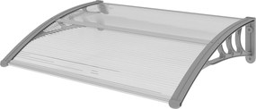 Outsunny Slunečník pro Přední Dveře 100 x 75 cm Obloukový Slunečník z Hliníku a Polykarbonátu s UV Ochrannou pro Přední Dveře na Balkón, Slunečník, Oc