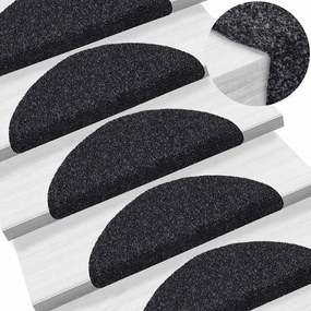 Schodové rohože samolepicí 30 ks 56 x 17 x 3 cm černé, půlkulaté 3365681