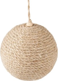 Vánoční ozdoba jutová béžová koule - Ø 9*10cm - sada 4ks