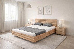 Postel Wave z masivního dřeva Ořech 120x200