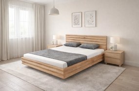 Postel Wave z masivního dřeva Ořech 160x200